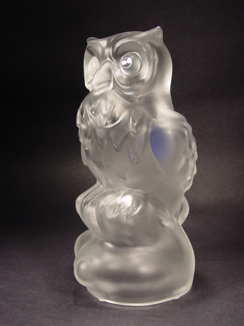 Frosted Crystal Owl - World Art Glass Decor - Murano Glass Gifts Co.