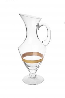 CJG139-Pitcher Green w Diamond Cuts 24k Gold Artwork - World Art Glass ...